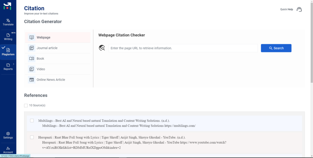 Multilings Free Citation Generator Citation Mla Format Apa Format